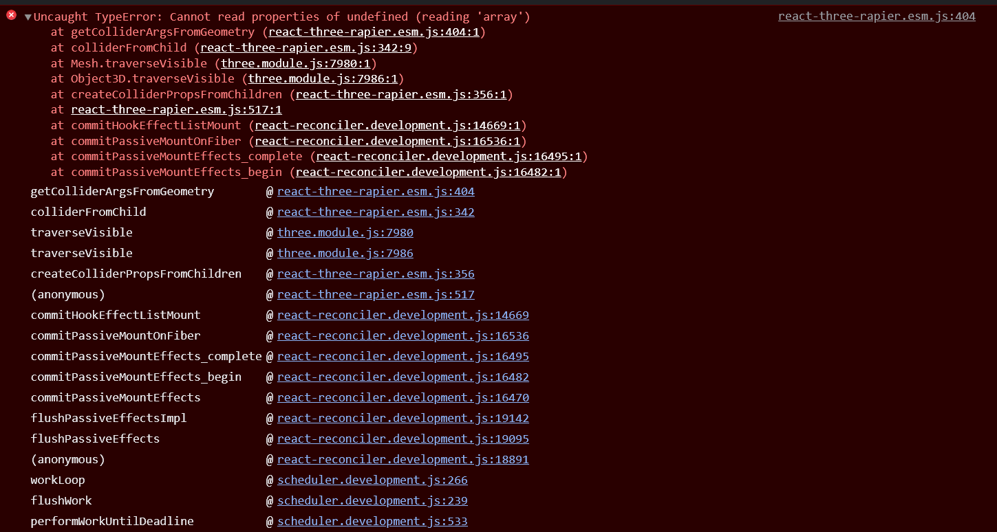Rigidbody Hull And Trimesh Colliders Resulting In Errors · Issue 332 · Pmndrsreact Three Rapier