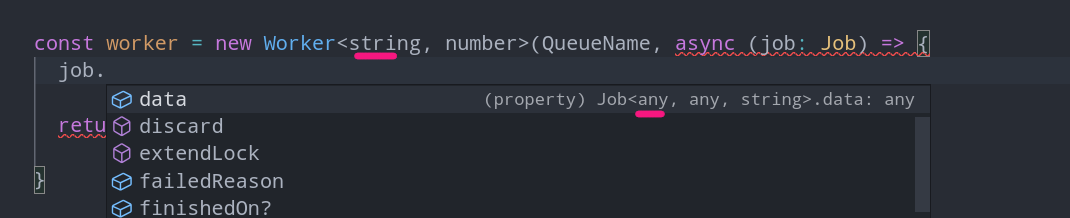 Typescript Job.data attribute static typings · Issue #384 · taskforcesh/bullmq · GitHub
