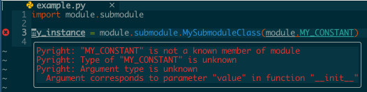 Pyright doesn't know about variables defined in module if I've only imported a submodule · Issue ...