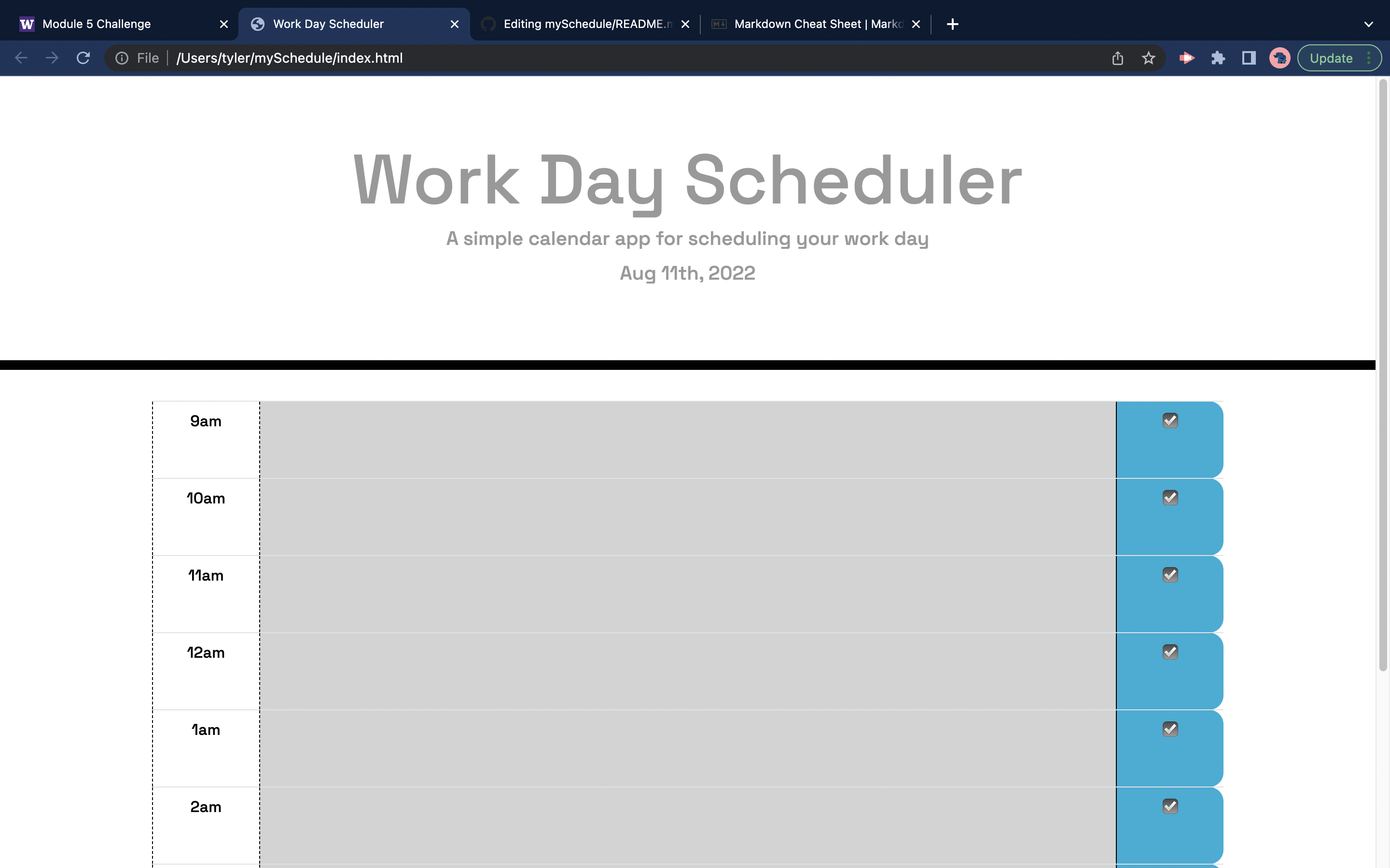 GitHub - ukn-tye/mySchedule: Module 5 Work day schedule project