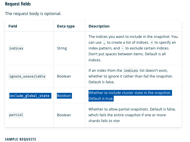 Bug Inconsistent Default For Snapshot Include Cluster State · Issue 460 · Opensearch