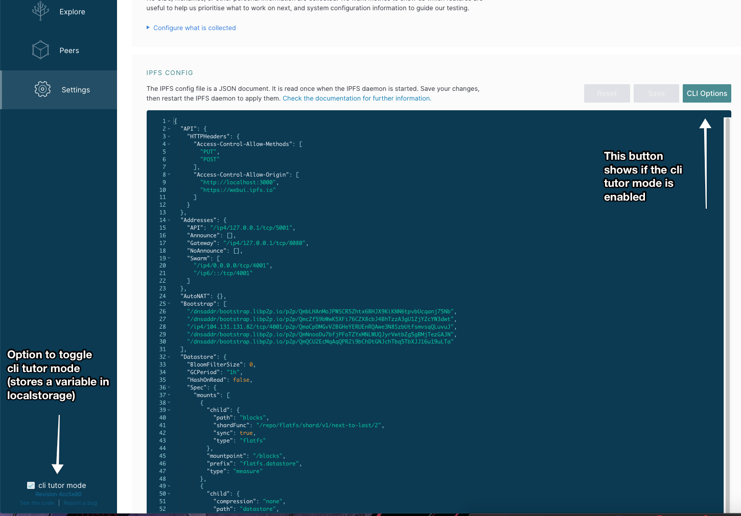 Add CLI "tutor mode" to Web UI/Desktop · Issue #1421 · ipfs/ipfs-webui · GitHub