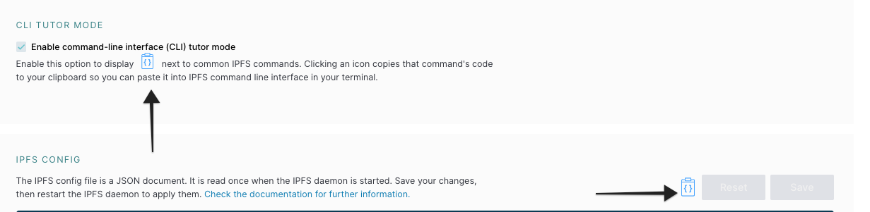 Add CLI "tutor mode" to Web UI/Desktop · Issue #1421 · ipfs/ipfs-webui · GitHub