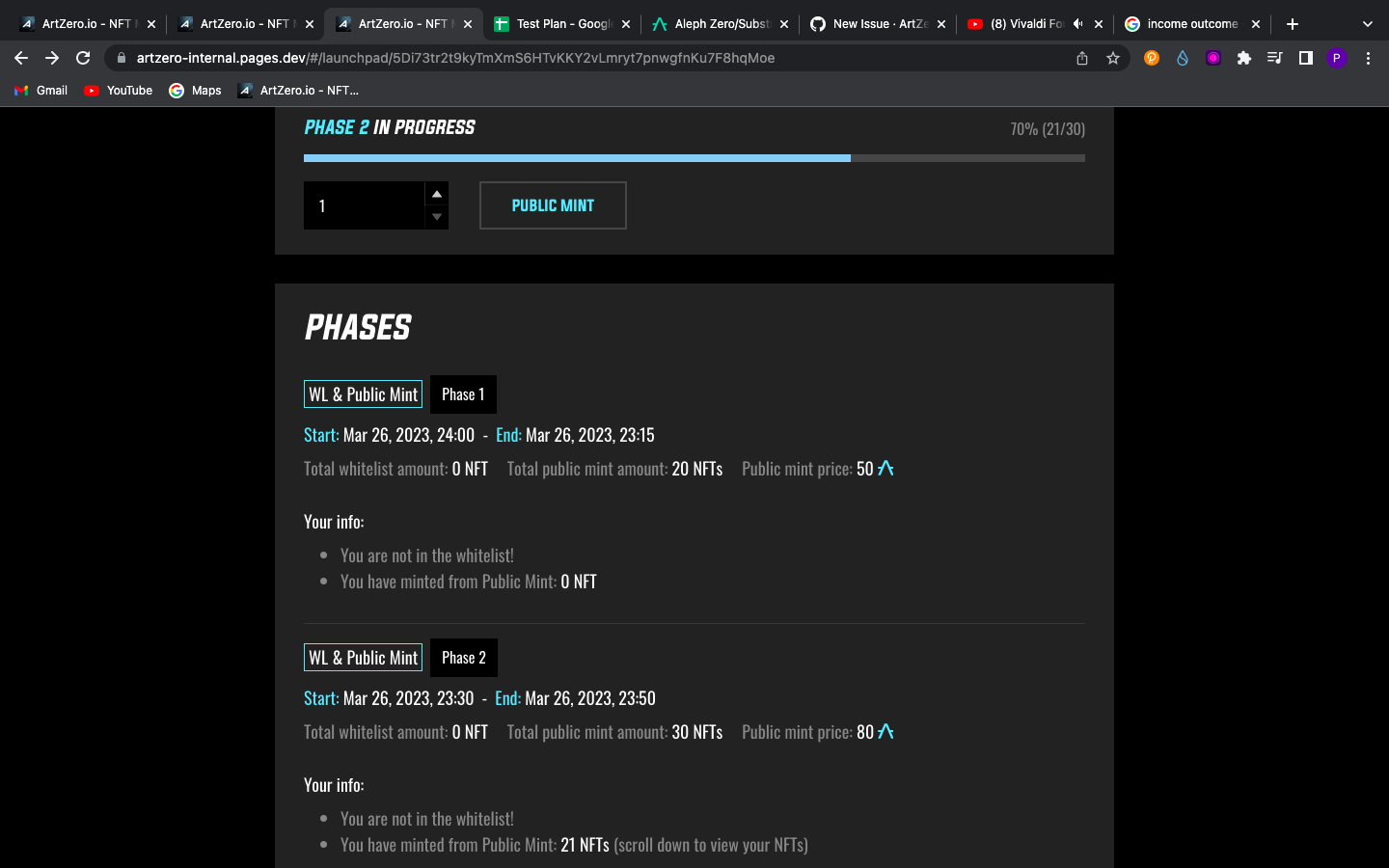 Internal: Thời gian 12:00AM bị nhầm nên phase 2 chạy trước phase 1 · Issue #260 · ArtZero-io ...