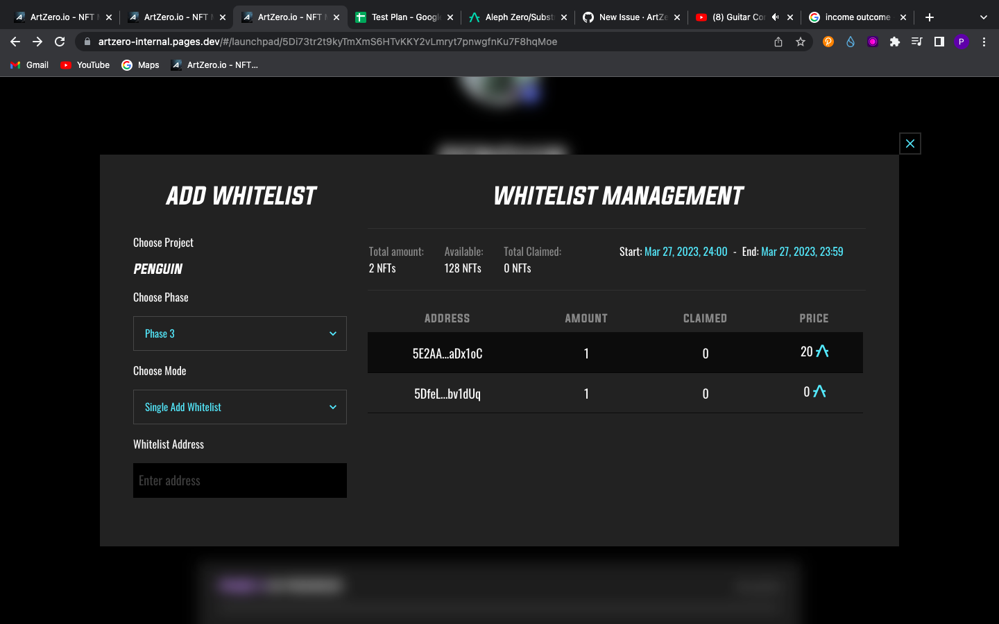 Internal: Update whitelist không tự refresh luôn · Issue #261 · ArtZero-io/frontend-react · GitHub
