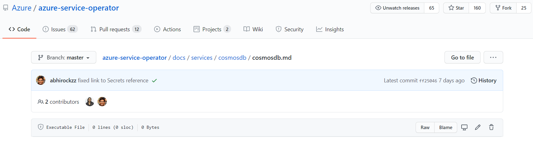 Bug Cosmosdbmd File Is Broken · Issue 1221 · Azureazure Service Operator · Github 