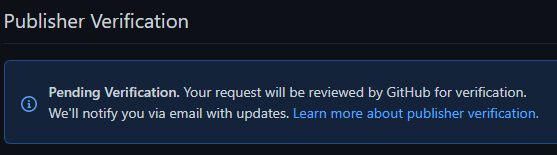 Applying for GitHub publisher verification for "Test Reporting" Action ...