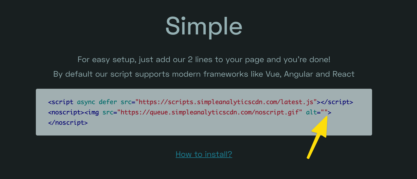 Add closing image tag to our embed script · Issue #319 · simpleanalytics/roadmap · GitHub