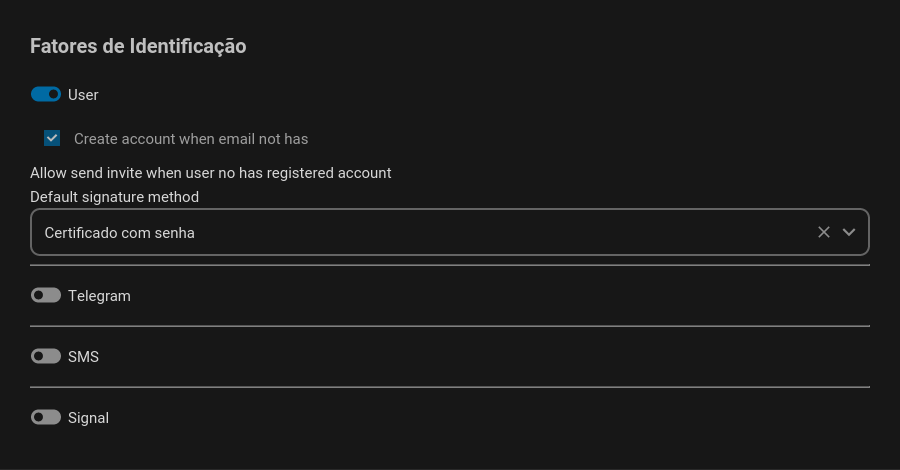 Admin setting to manage identify methods · Issue #1696 · LibreSign/libresign · GitHub