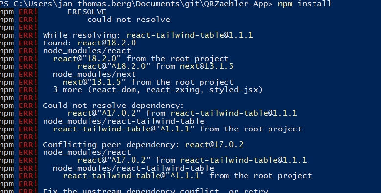 Dependency Conflict on React 18 · Issue #44 · mklef121/react-tailwind-table · GitHub