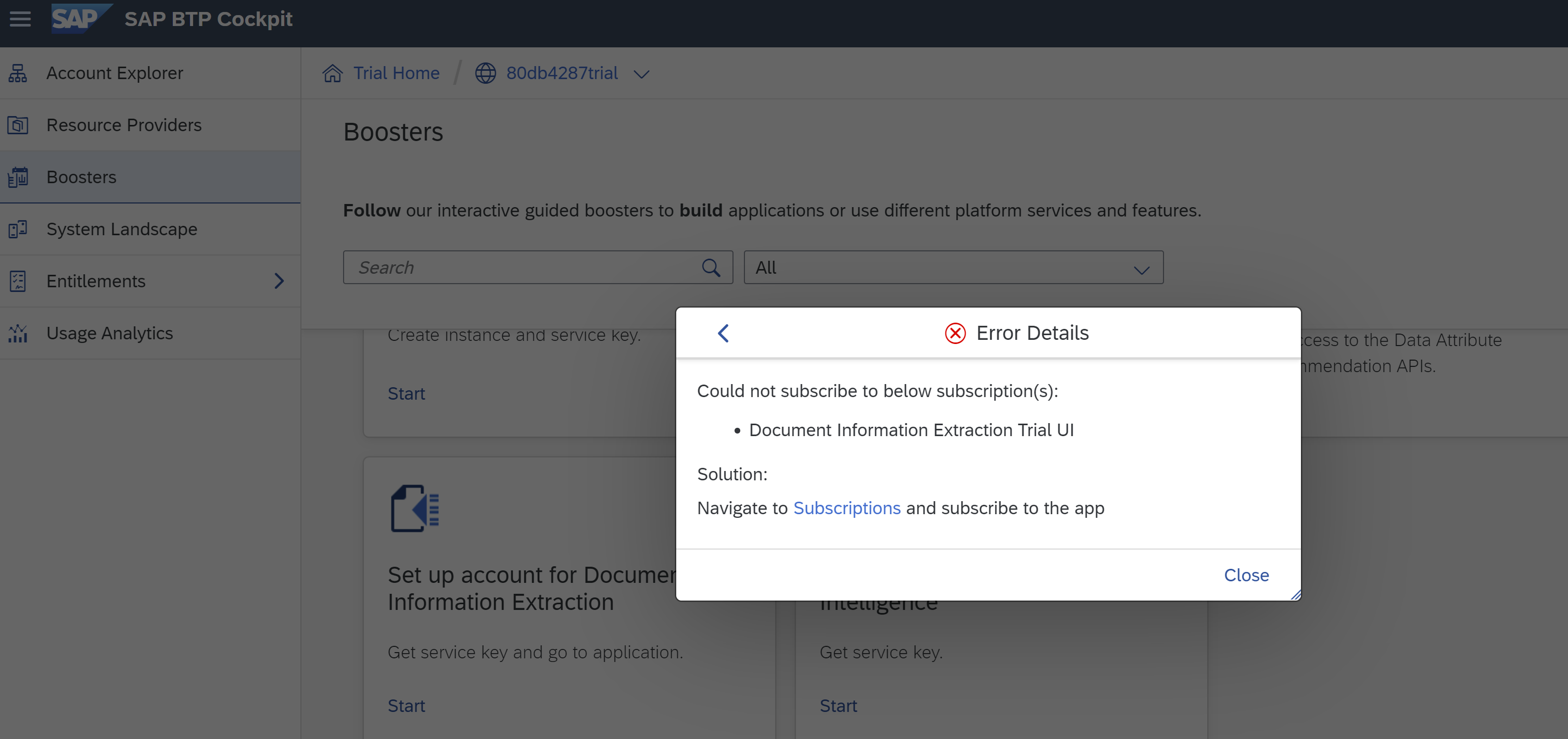 Set Up Account for Document Information Extraction and Go to ...