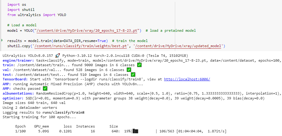 yolov8 classification training, resume=True not working . · Issue #4428 · ultralytics ...