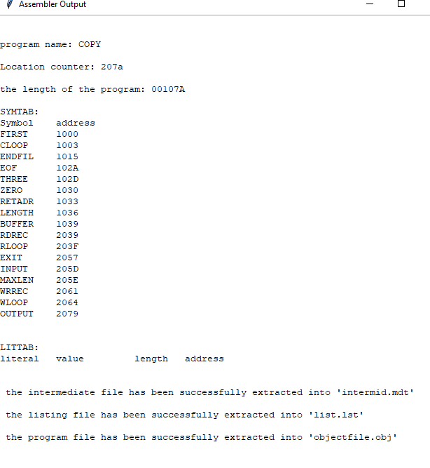 Github Mahmoud Hijjehsic Assembler The Project Is A Simulation Of The Assembler Of The Sic 