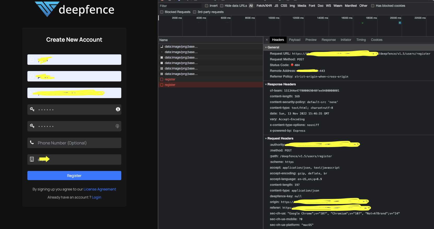 Can't register to system, receives 404 · Issue #674 · deepfence/ThreatMapper · GitHub