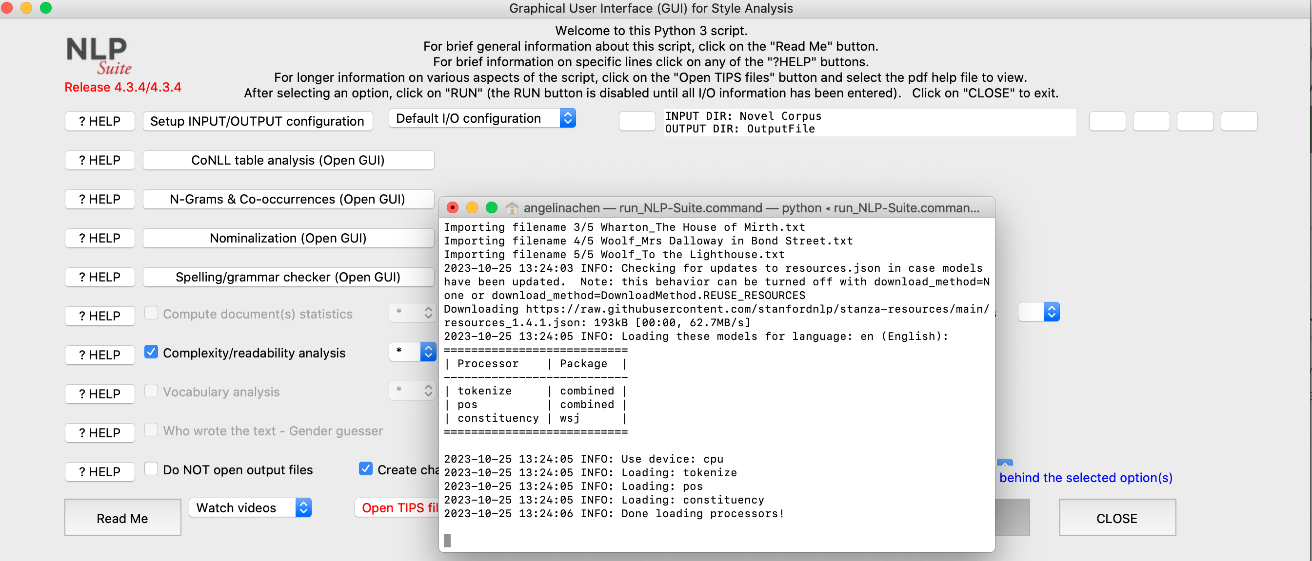 Style Analysis Gui Complexityreadability Gui · Issue 1264 · Nlp Suite
