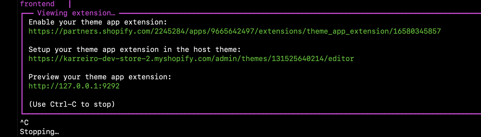 Enhancement Show Numbered Steps In The `app Dev` Command For Theme App Extensions · Issue 