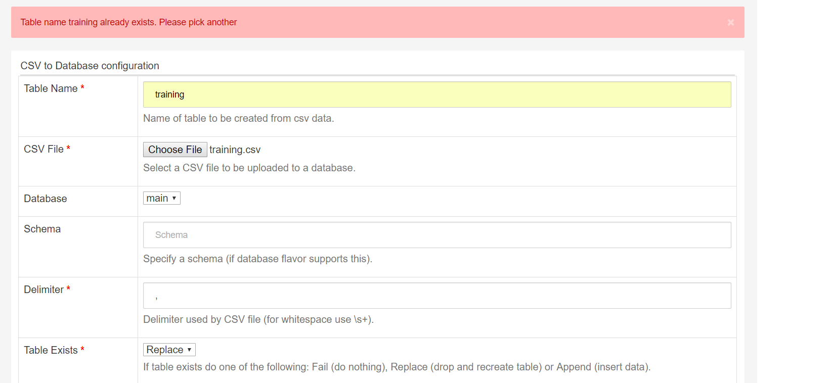 Upload csv with replace option - error · Issue #6402 · apache/superset · GitHub