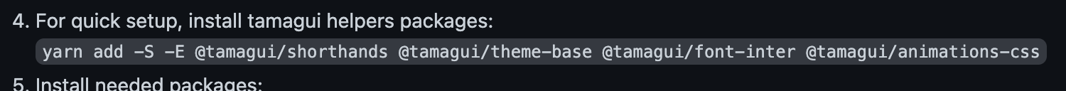 Update basic installation instructions · Issue #443 · tamagui/tamagui · GitHub