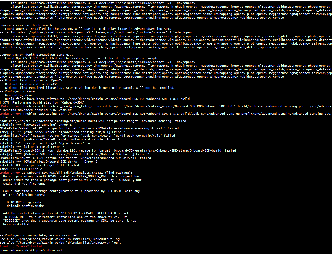 cannot success finish catkin_make · Issue #279 · dji-sdk/Onboard-SDK-ROS · GitHub