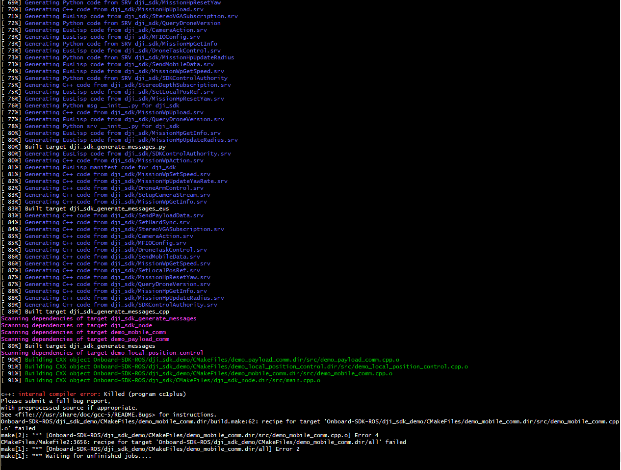 cannot success finish catkin_make · Issue #279 · dji-sdk/Onboard-SDK-ROS · GitHub