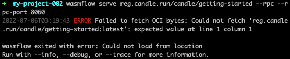 Poor error message when wafl gets a 404 from OCI registry · Issue #40 · candlecorp/wick · GitHub