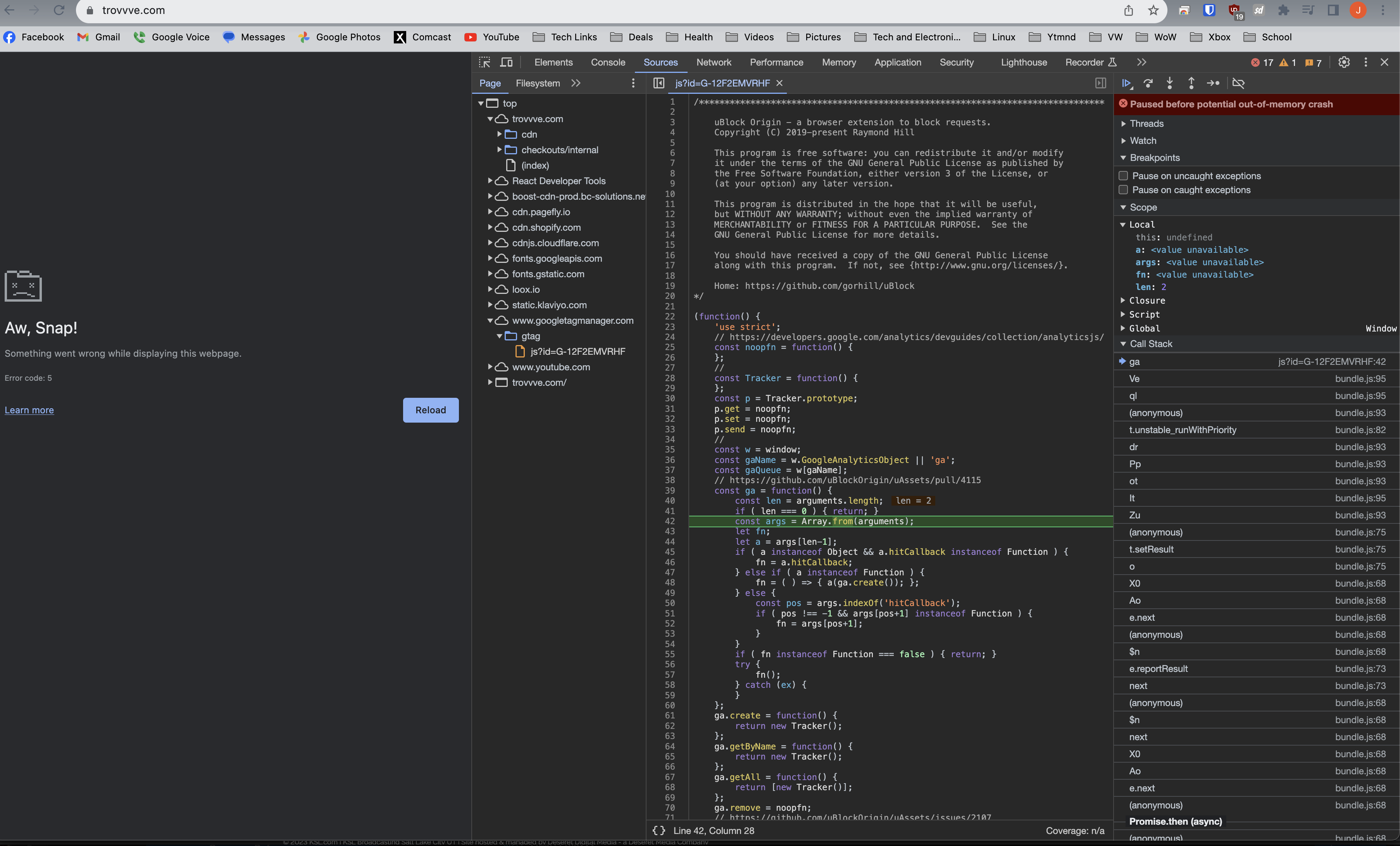 trovvve.com: breakage · Issue #20128 · uBlockOrigin/uAssets · GitHub