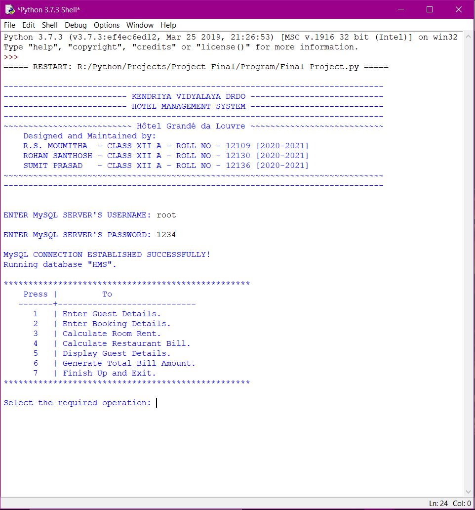 GitHub - Rohan-San/Hotel-Management-System: A school group project to implement MySQL ...