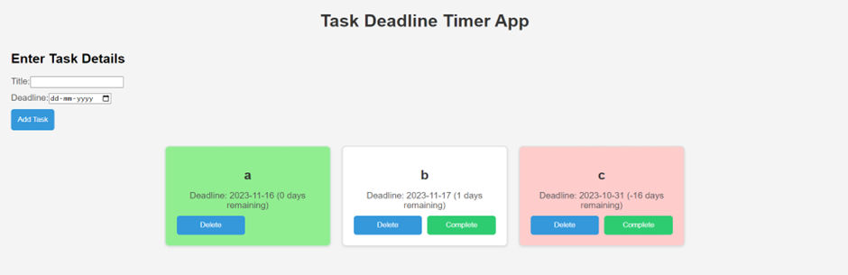 Github Ajaykaligatlataskdeadlinetimer Reactjs Application