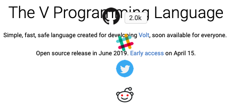 GitHub, Slack, Twitter, Reddit icons misplaced · Issue #91 · vlang/v · GitHub