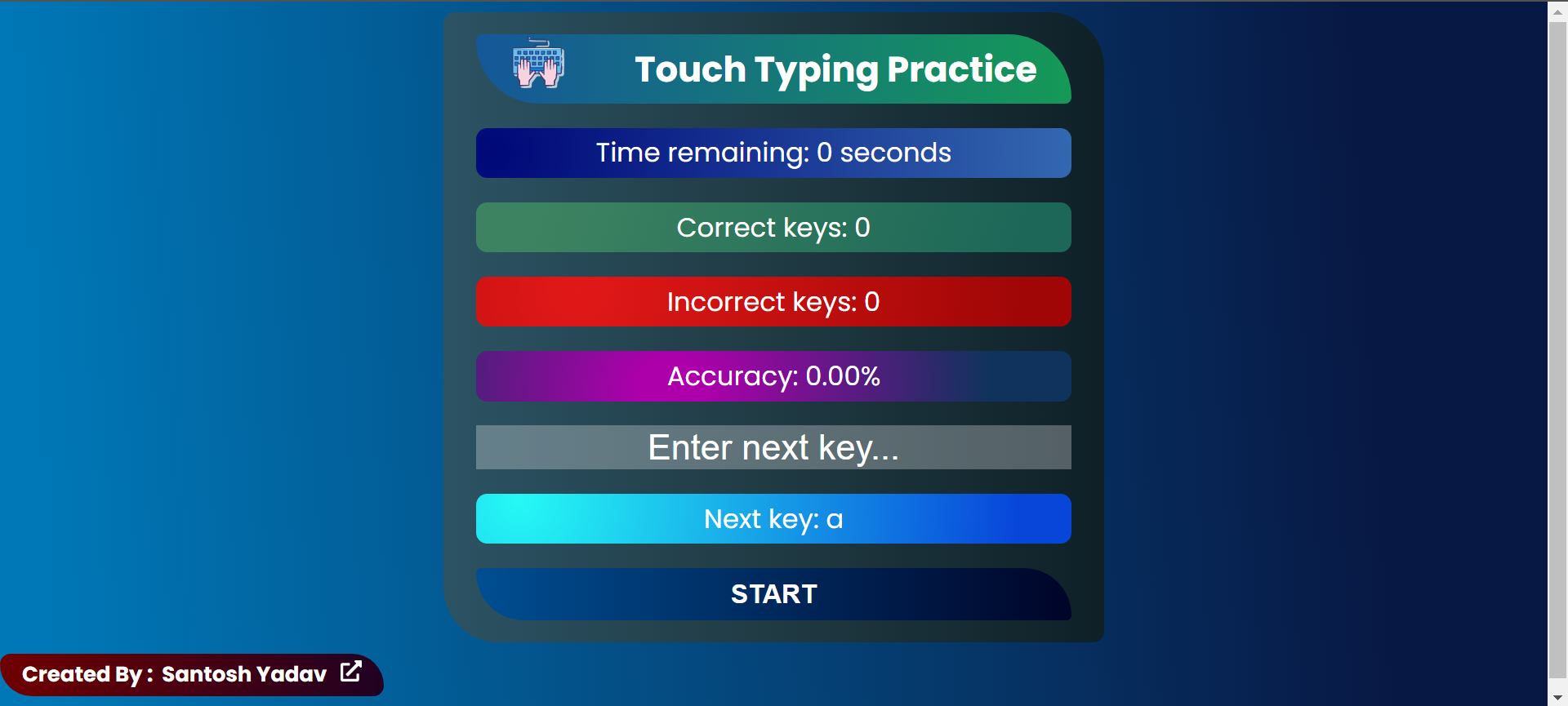 GitHub - santoshy1101/touch-typing-practice: A web application for ...