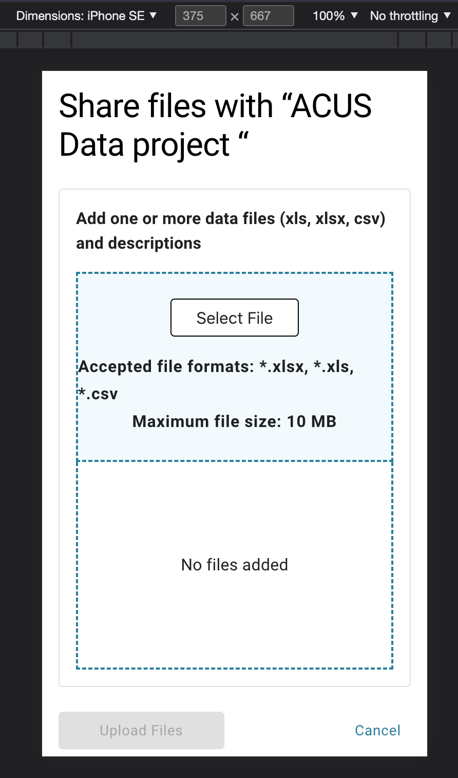 On mobile, no margins for text during file upload · Issue #358 · techmatters/terraso-web-client ...