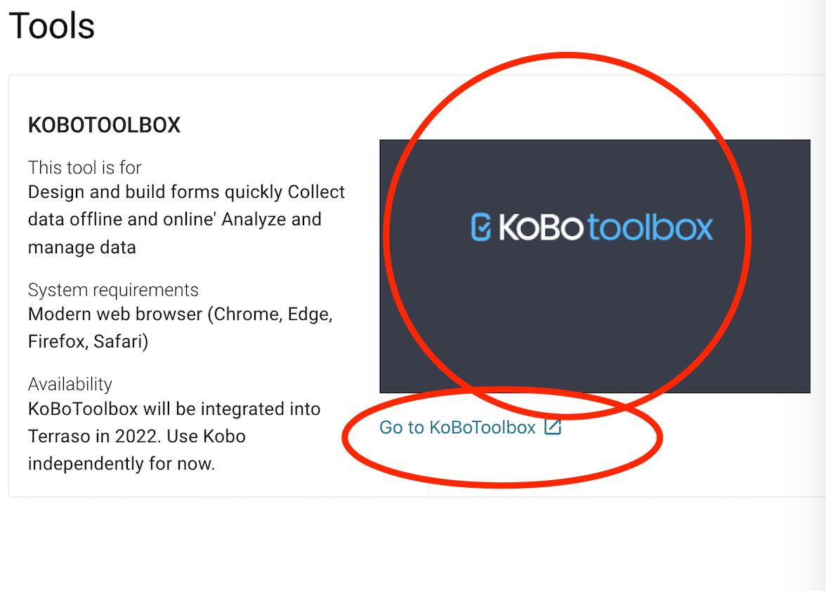 Track Event: Visit to kobotoolbox.org from our toolbox · Issue #488 · techmatters/terraso-web ...