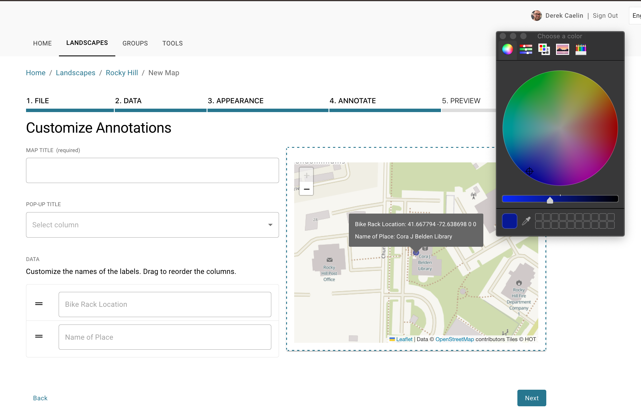 Color picker persists after selecting a color for data points · Issue #547 · techmatters/terraso ...