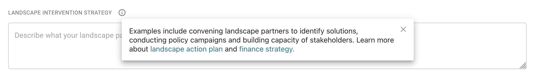 Insert new line in Landscape Strategy helper texts · Issue #650 · techmatters/terraso-web-client ...