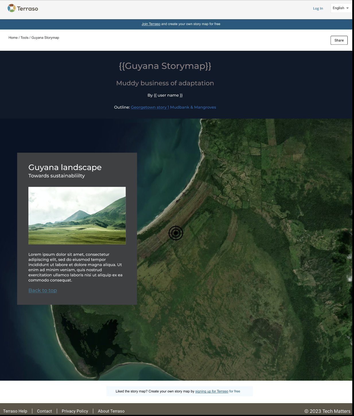 Story map: Public View of Story Map · Issue #775 · techmatters/terraso-web-client · GitHub