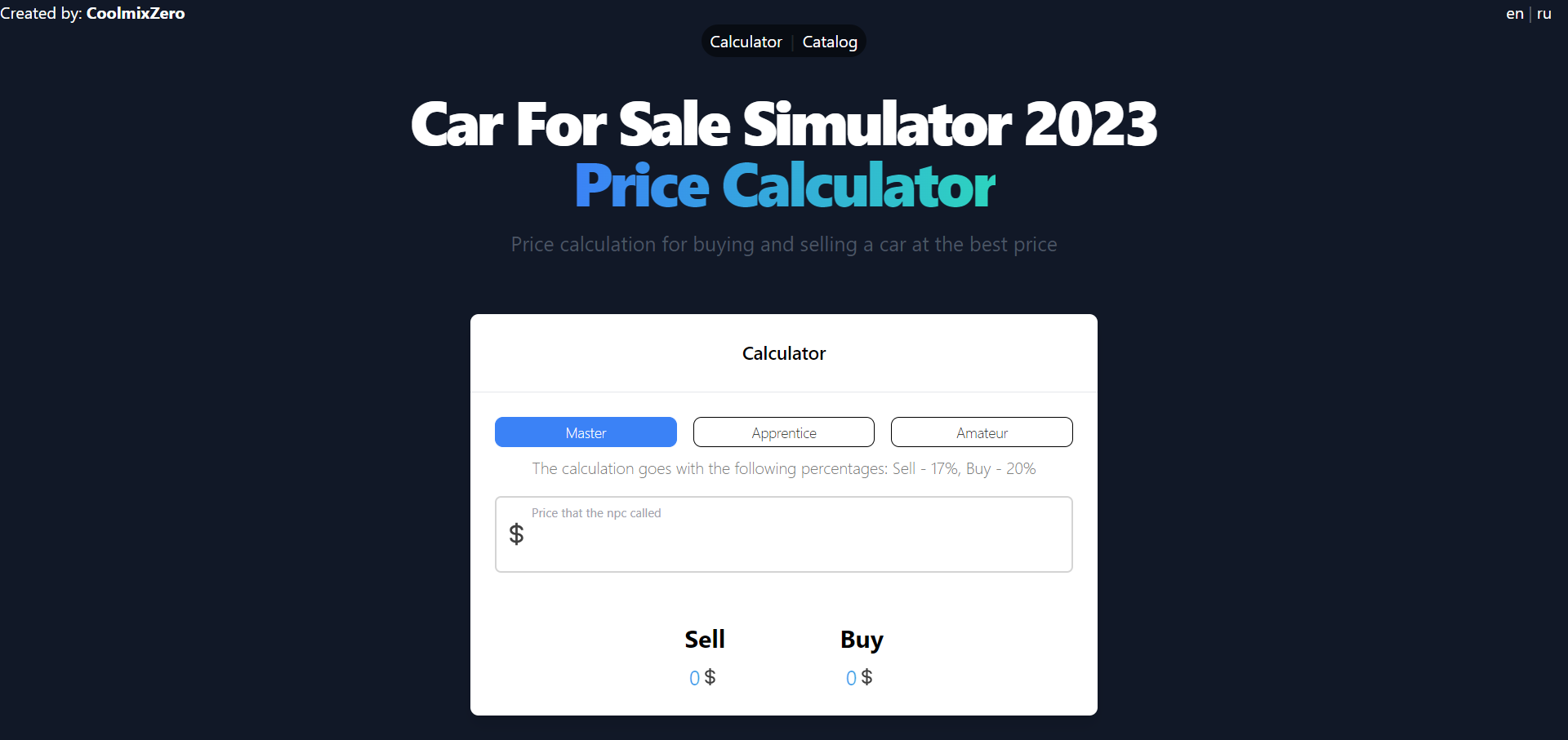 GitHub - CoolmixZero/cfs-price-calculator: Price calculator for Car For Sale Simulator 2023