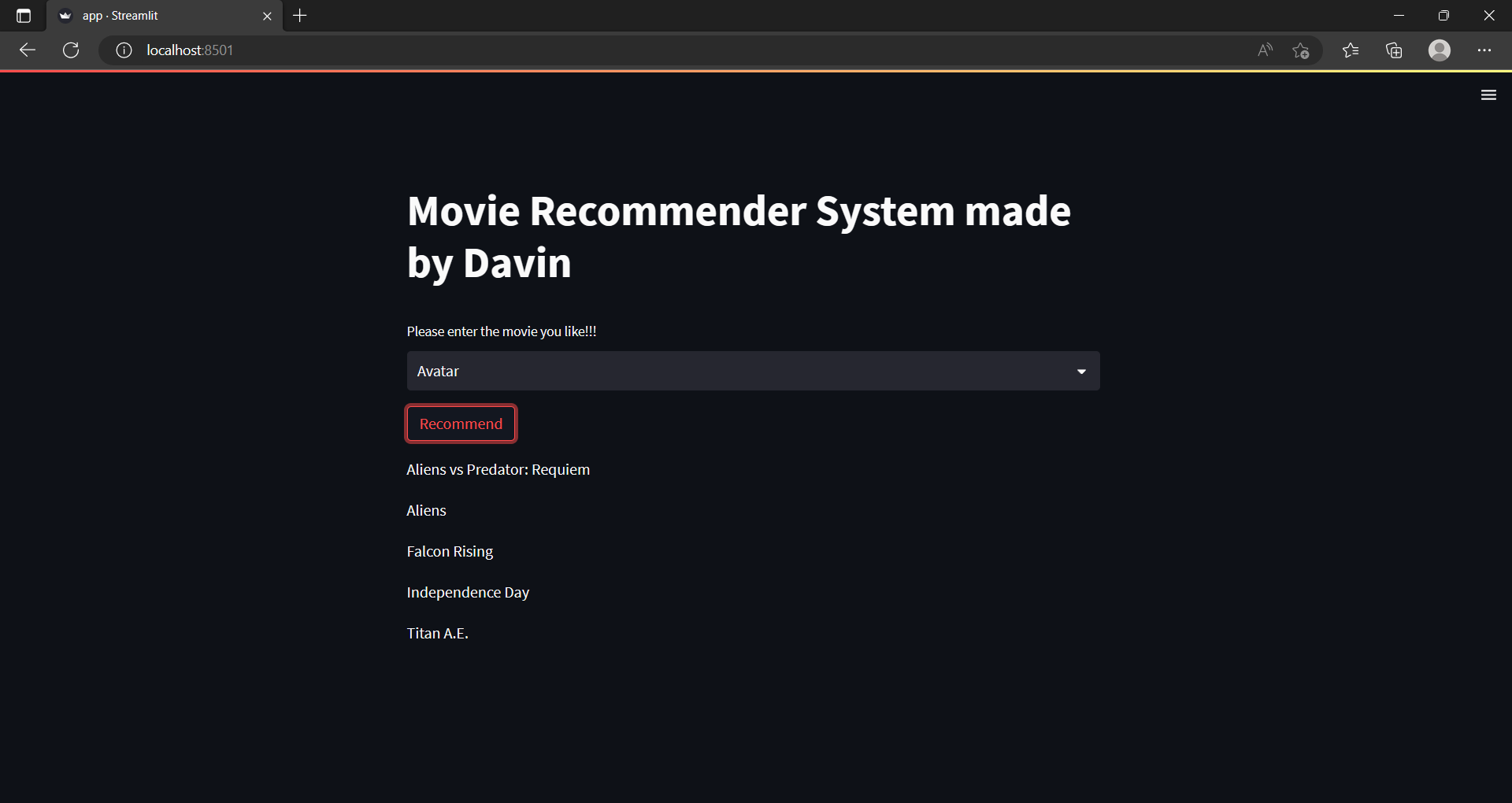 GitHub - davinasd/Movie-recommender-system: A content based movie recommender system using ...