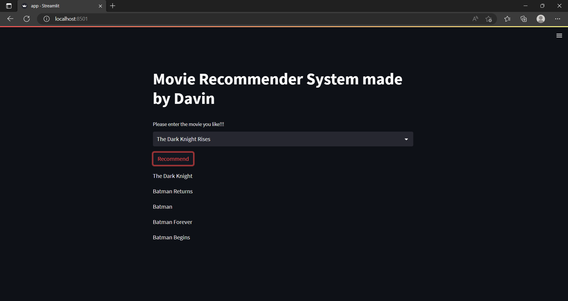 GitHub - davinasd/Movie-recommender-system: A content based movie ...