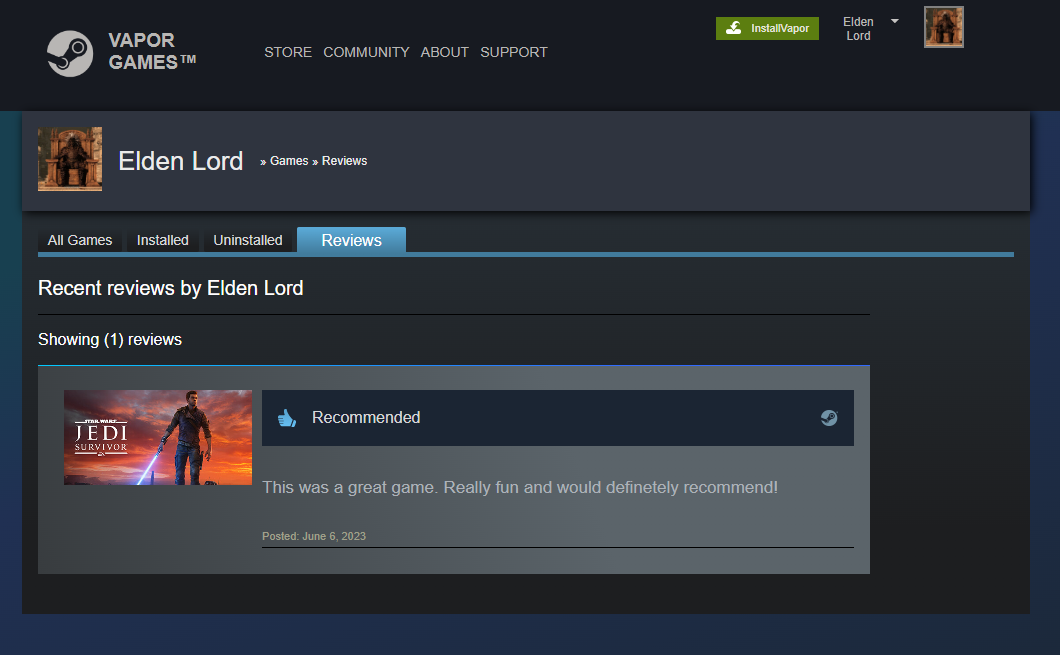 GitHub - Christian-815/Vapor-Games-a-Steam-Clone