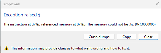 [Bug] Random crash · Issue #1582 · henrypp/simplewall · GitHub