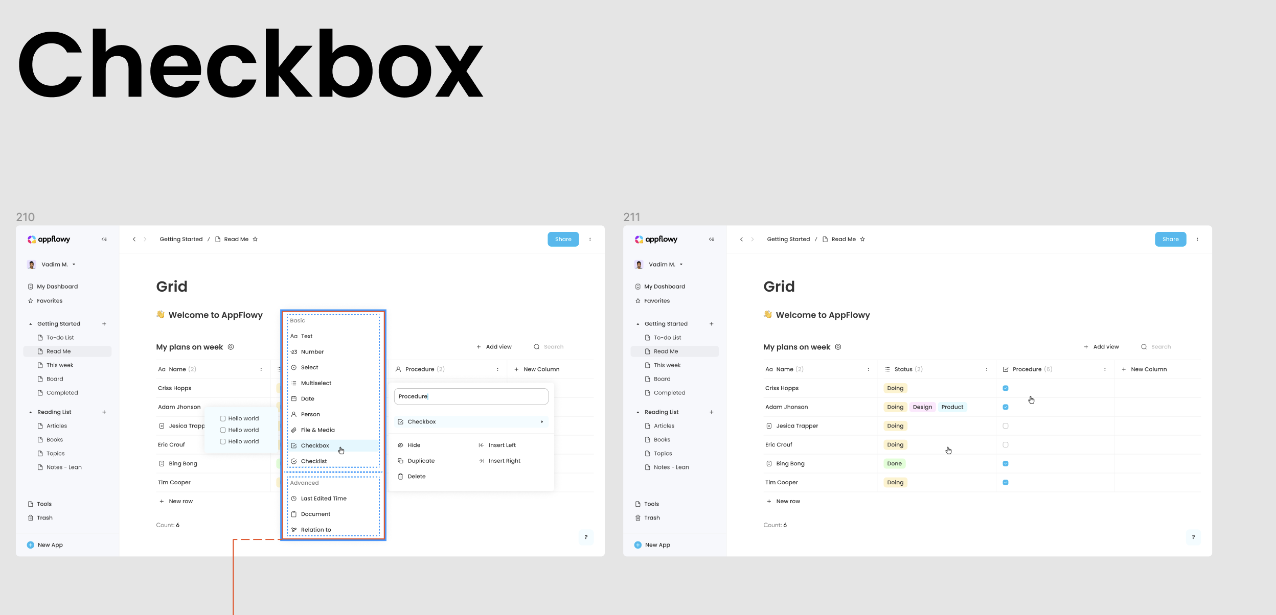 Fr Support `checkbox` And `checklist` In Cell · Issue 2431 