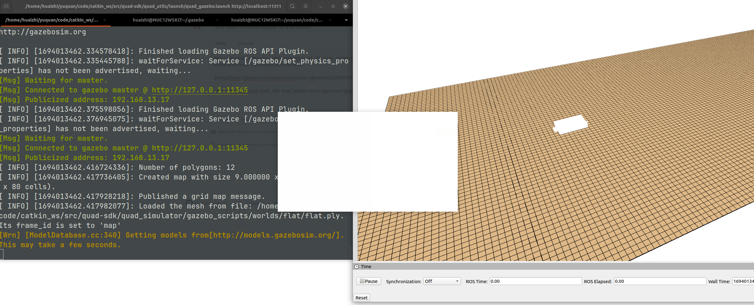 Why does the model appear as a white box? · Issue #398 · robomechanics/quad-sdk · GitHub
