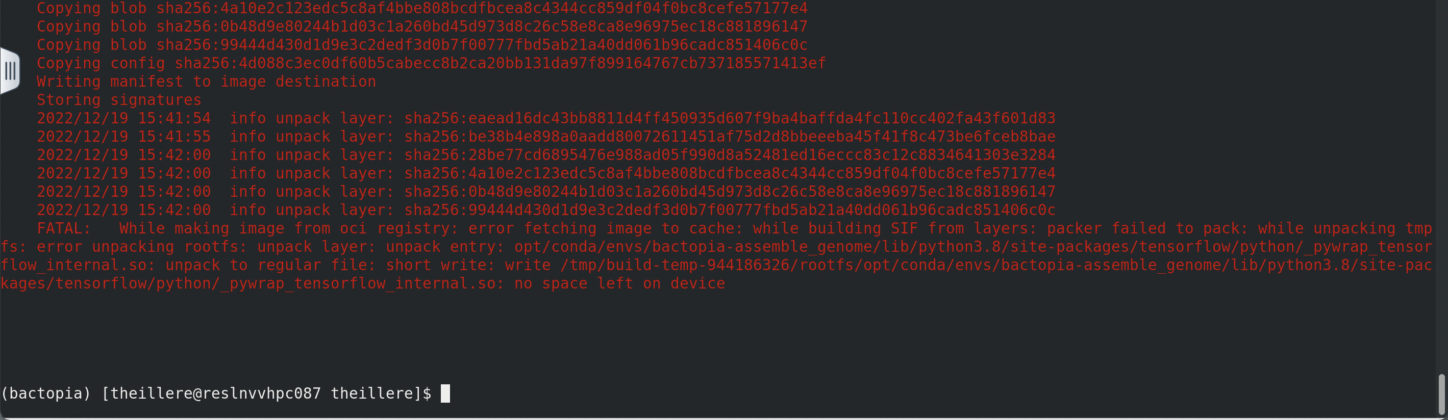[question] Command Error: cp: cannot create regular file · Issue #379 · bactopia/bactopia · GitHub