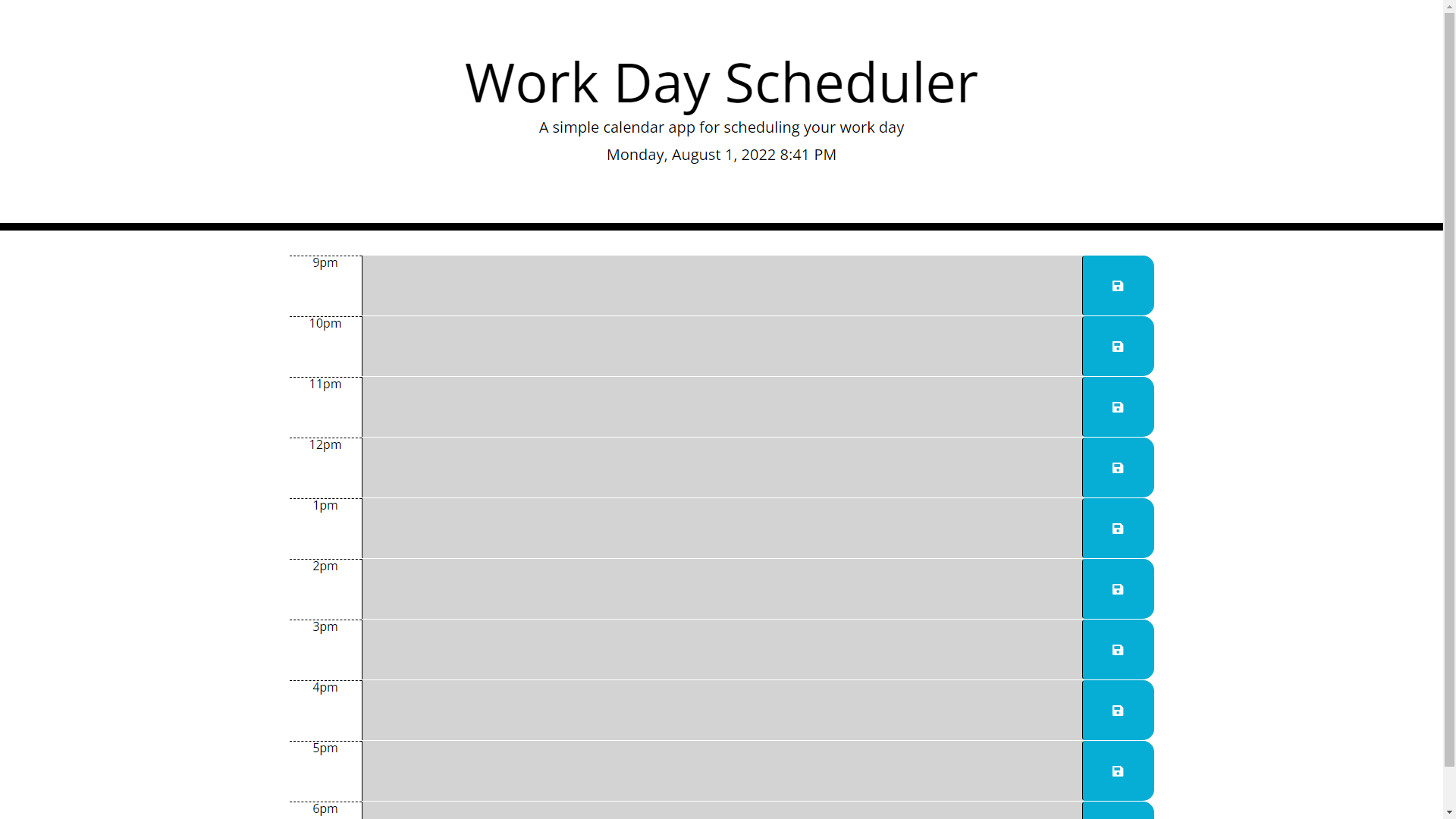 GitHub - chrisimata21/work-day-calendar: Small project for coding bootcamp.