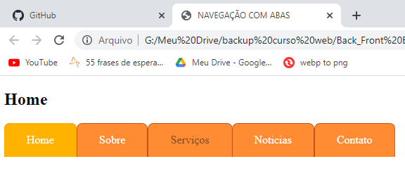 GitHub - heberoffice21/Praticando-as-linguagens-html-css3-parte4-5Navegacao-com-abas: Nesta ...