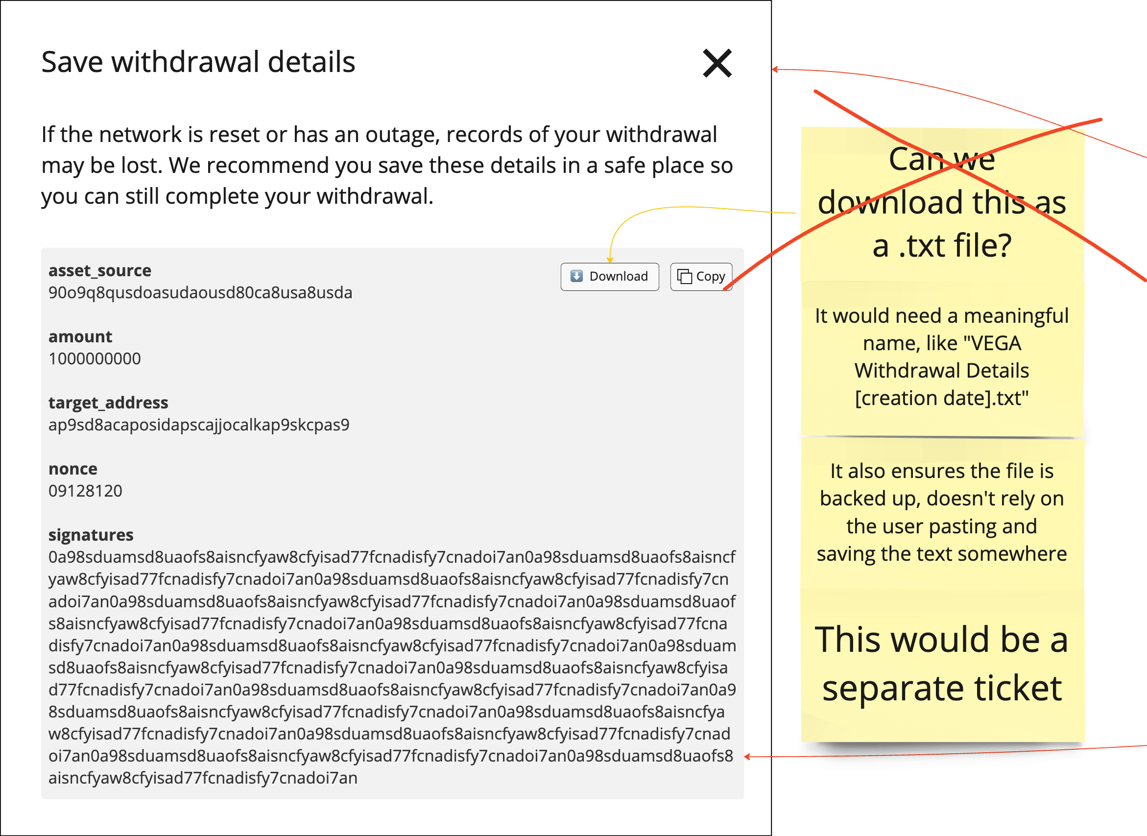 Download withdrawal details · Issue #3955 · vegaprotocol/frontend-monorepo · GitHub