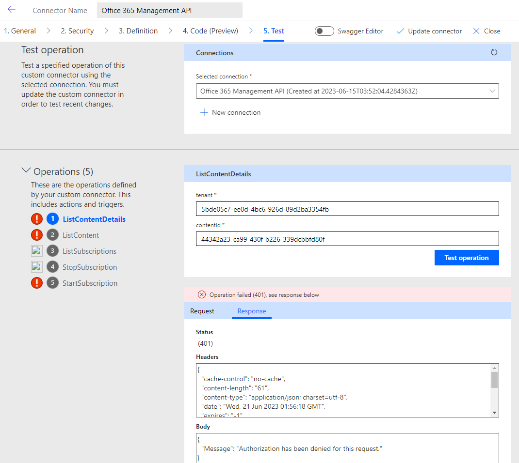 CoE Audit Logs Custom Connector - Unauthorized · Issue #5917 ...