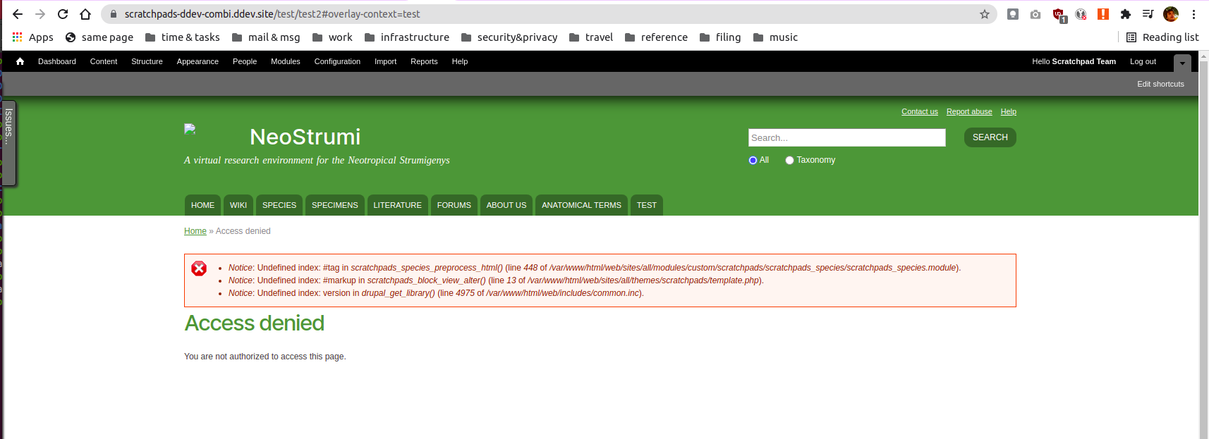 Another case of 'Access Denied' · Issue #6400 · NaturalHistoryMuseum/scratchpads2 · GitHub
