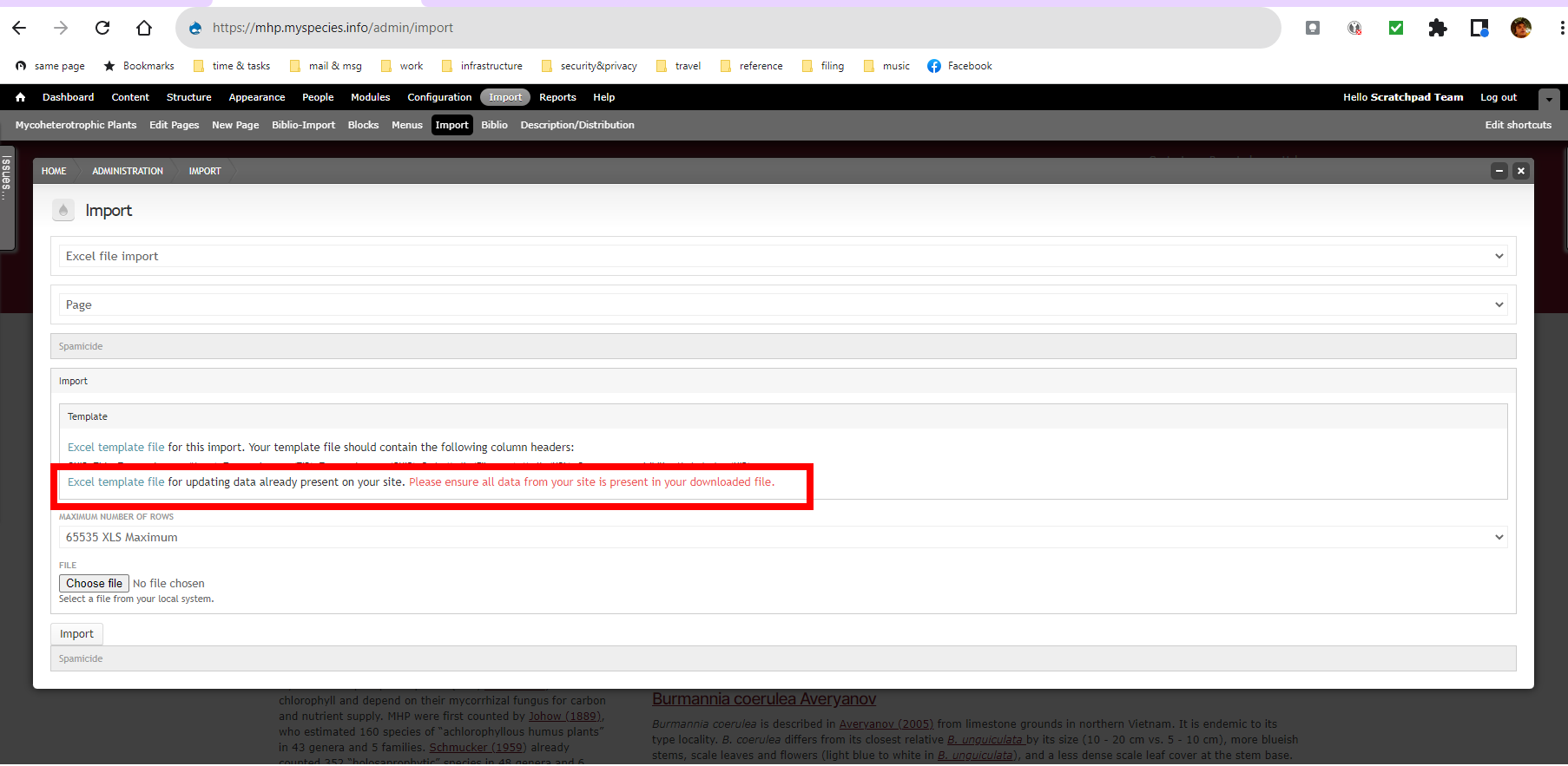How-to export pages from mhp.myspecies.info · Issue #6601 · NaturalHistoryMuseum/scratchpads2 ...