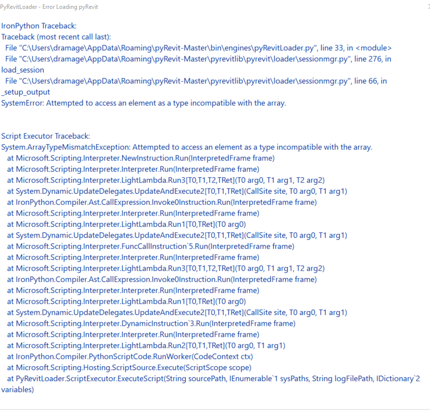 PyRevit fails to load · Issue #1551 · pyrevitlabs/pyRevit · GitHub